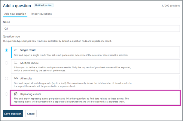 'Repeating events' questions: Collecting information about the same event that occurs multiple ...